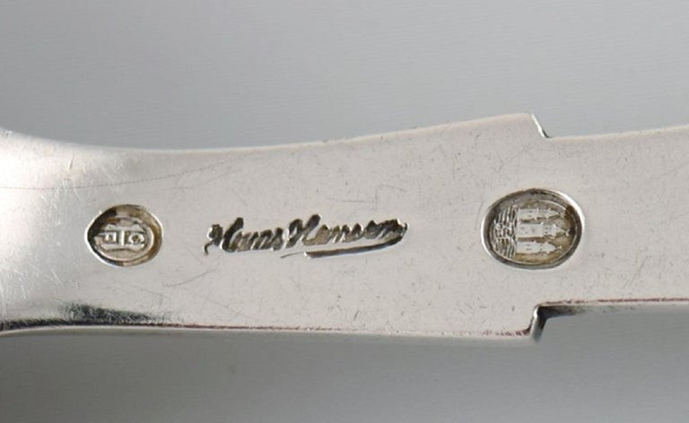 Hans Hansen Silverware No. 7. Art Deco Dinner Service in Silver for Six ...