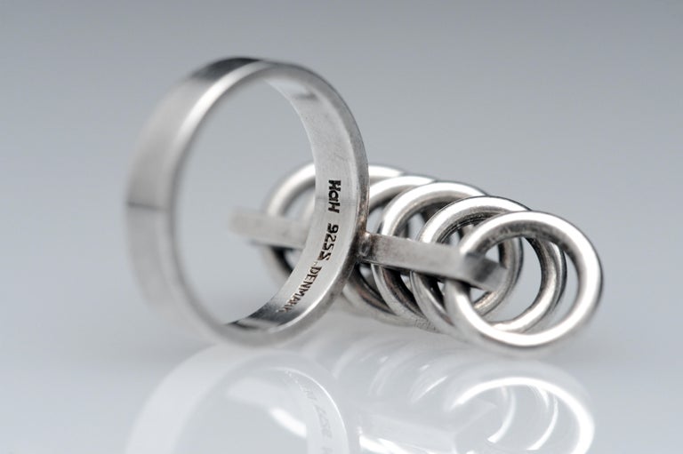 Hans Hansen Sterling Silver Modernist Kinetic Ring Denmark Vintage ...