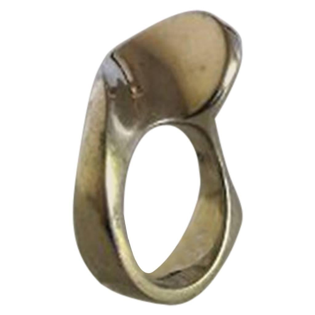 Hans Hansen Sterling Silver Modernist Oval Ring at 1stDibs | hans ...