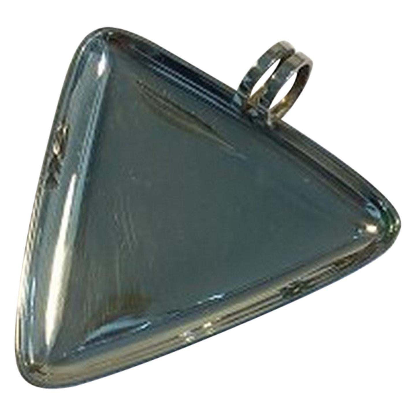 Hans Hansen Sterling Silver Vase Pear-Shaped Body, Engraved Geometric ...