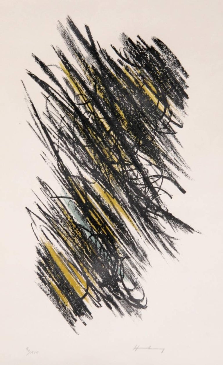 Hans Hartung - Abstract Expressionist Lithograph by Hans Hartung For ...