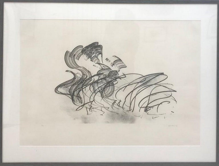 Hans Hartung - G 1970-1 / LAS ESTAMPAS DE LA COMETA, planche II For ...