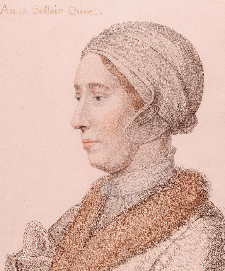 18th C. Portrait of Anne Boleyn after 16th C. Holbein Drawing For Sale ...