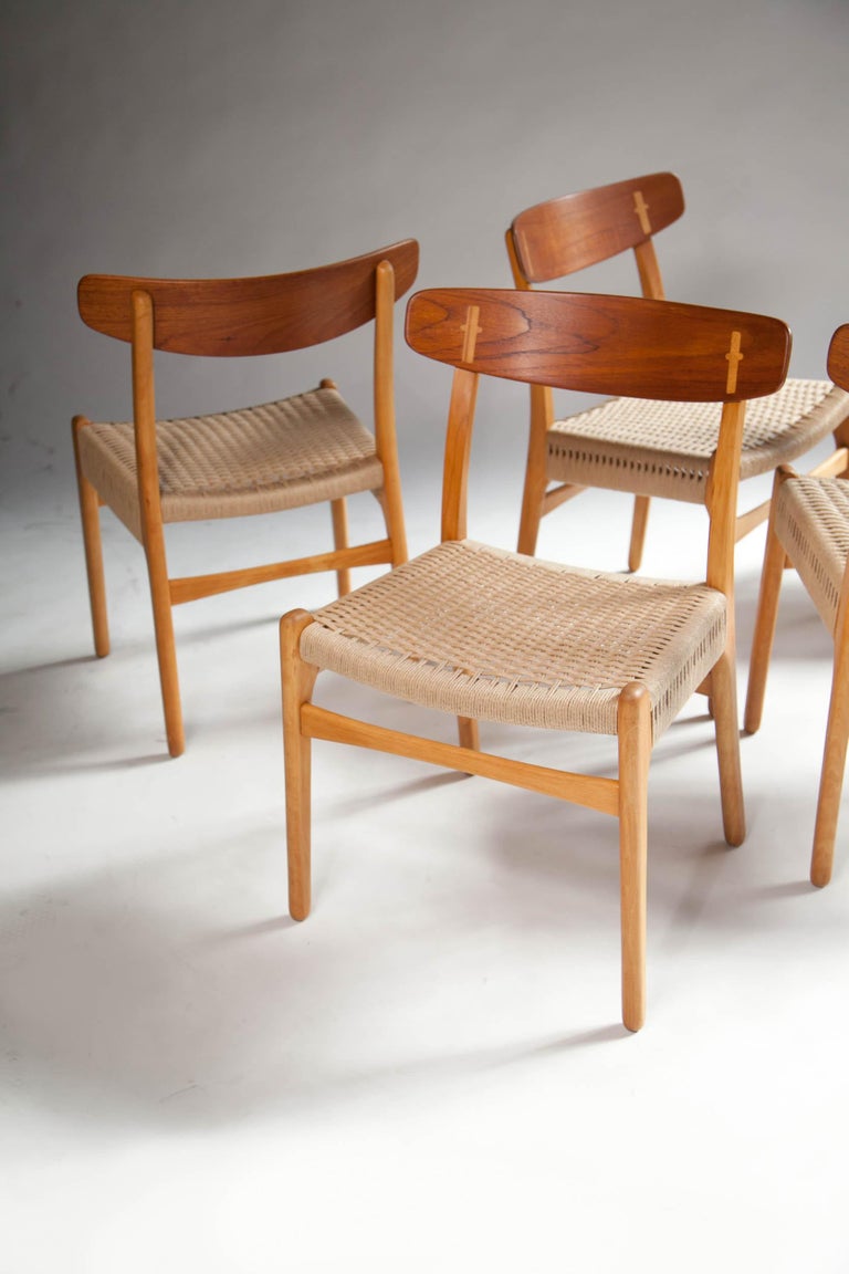 Hans J. Wegner Ch-23 Dining Chairs, Set of 6, Denmark at 1stDibs