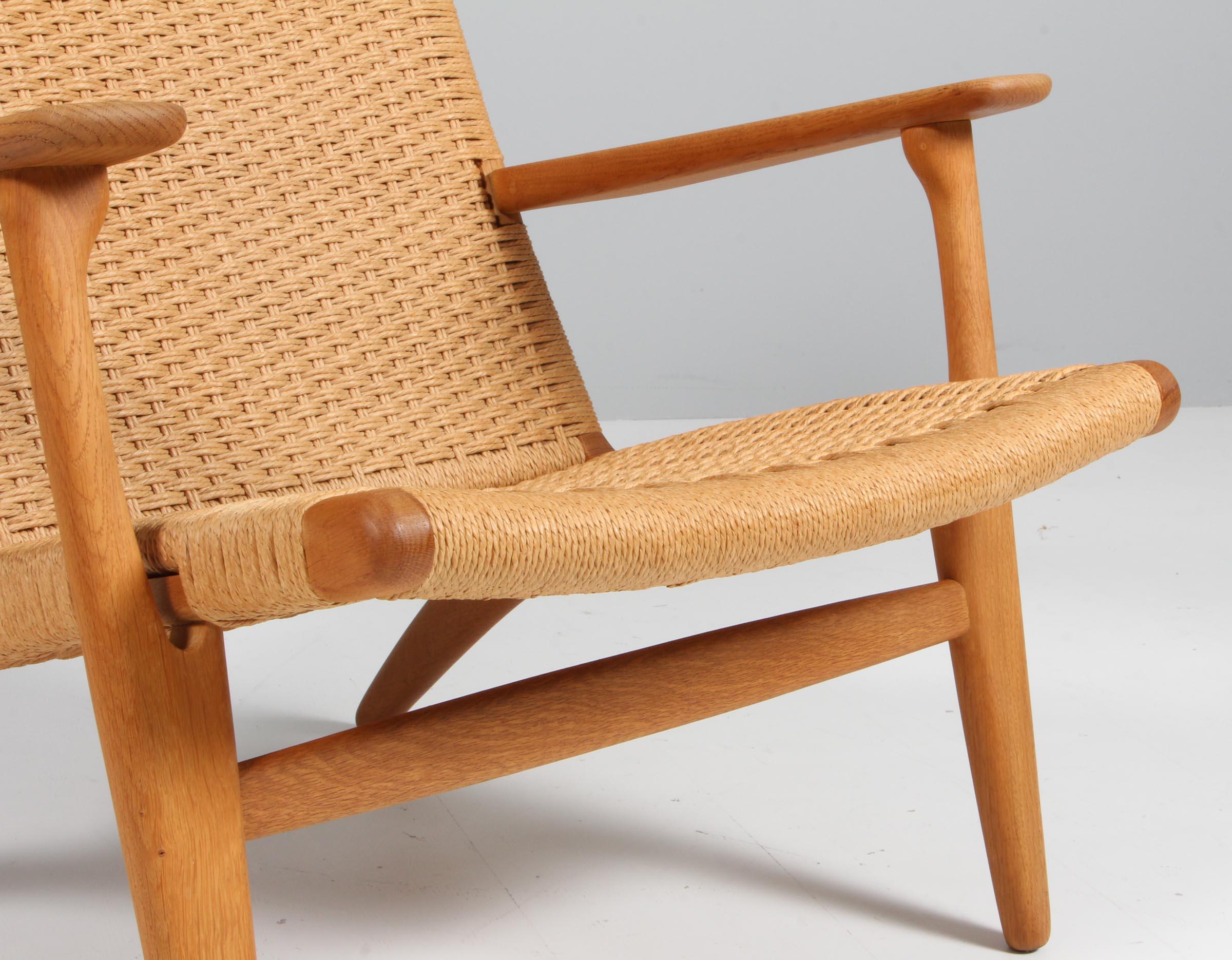 Hans J. Wegner CH-25 Oak Lounge Chair, 1950 at 1stDibs