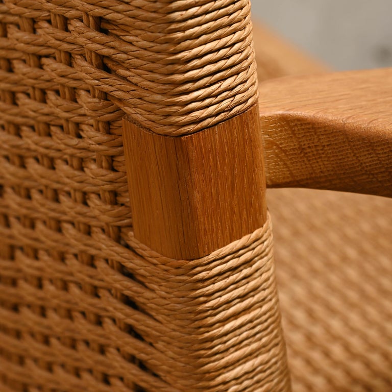 Hans J. Wegner CH25 Lounge Chair in oak and paper-cord for Carl Hansen and Son at 1stDibs