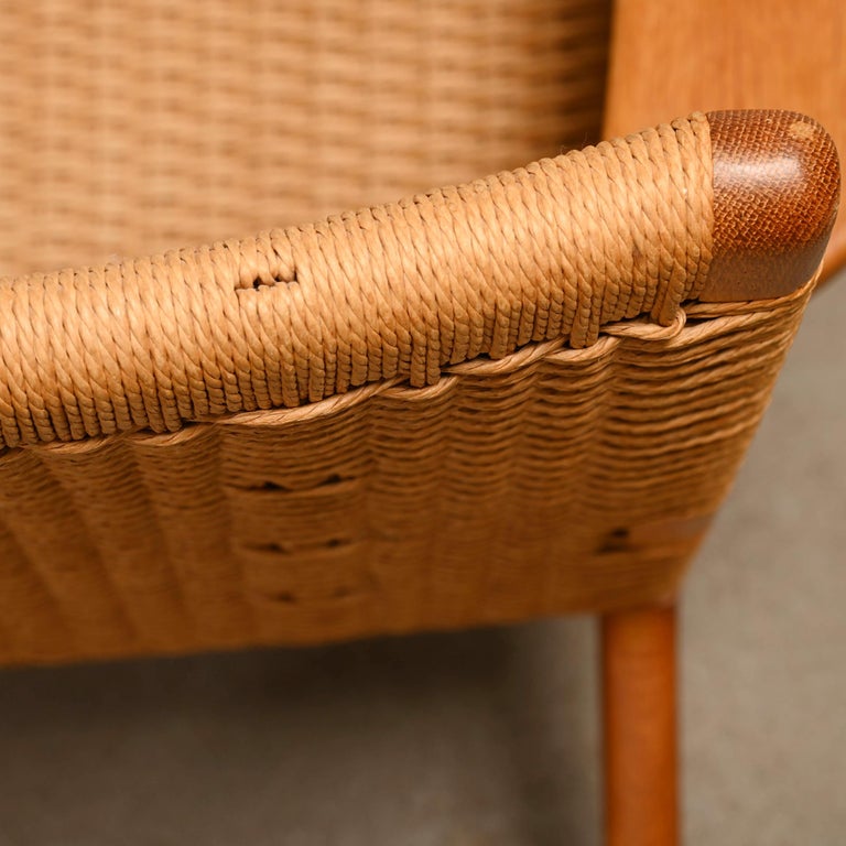Hans J. Wegner CH25 Lounge Chair in oak and paper-cord for Carl Hansen and Son at 1stDibs