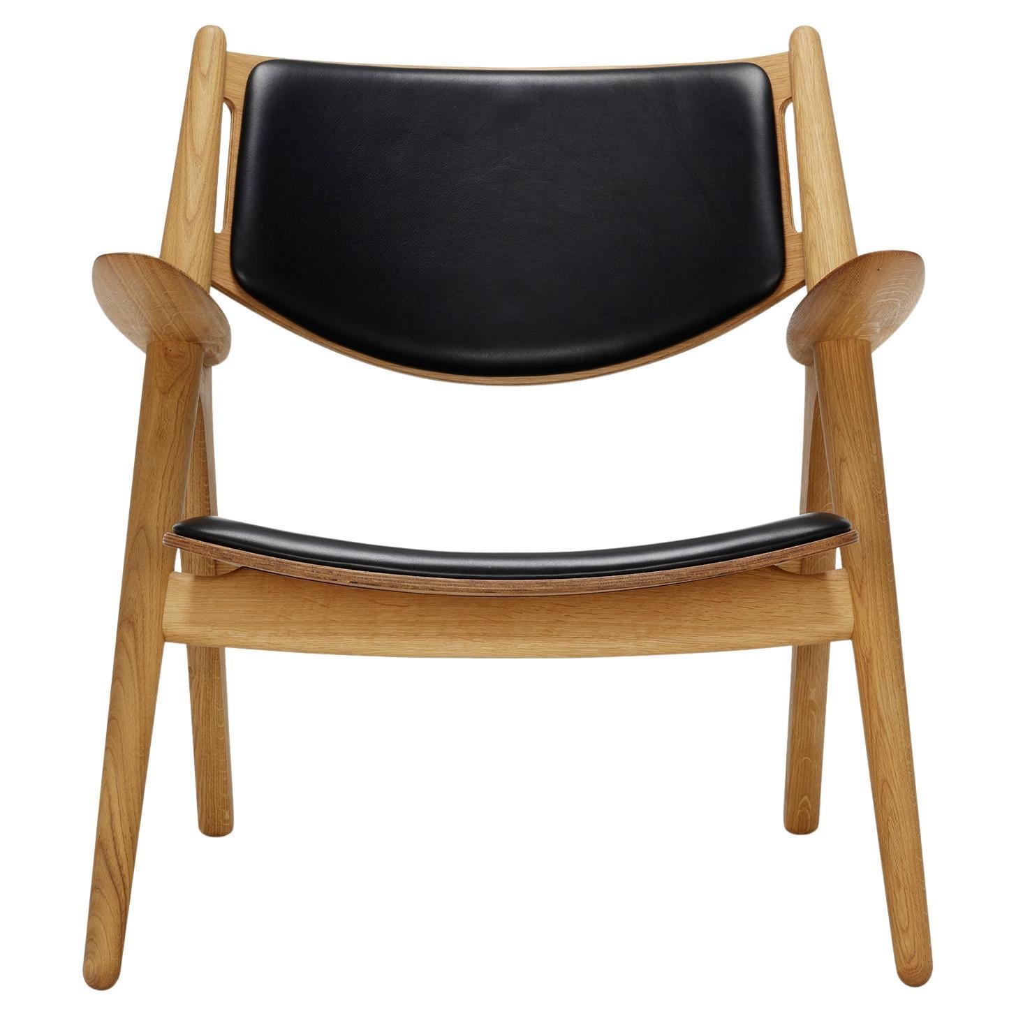 E015 Embrace Lounge Chair in Painted Black Oak with Sif 98 Leather by ...