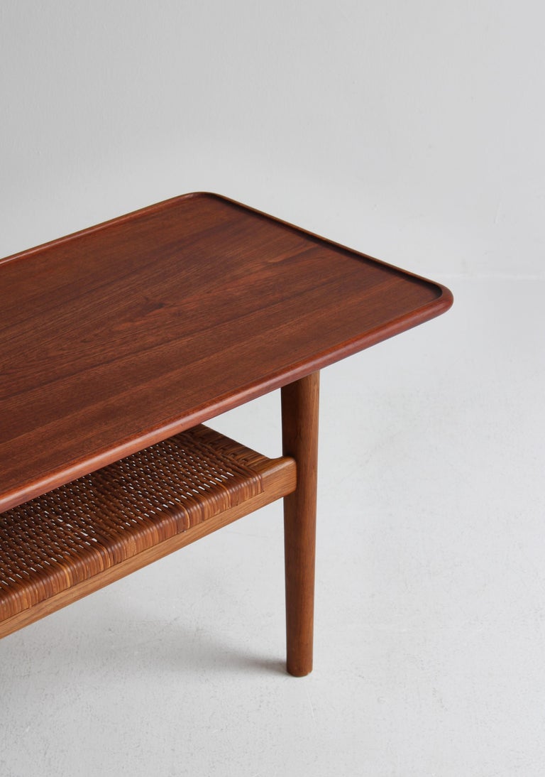 Hans J. Wegner Coffee Table "At-10" in Teak, Oak and Cane, Andreas Tuck ...