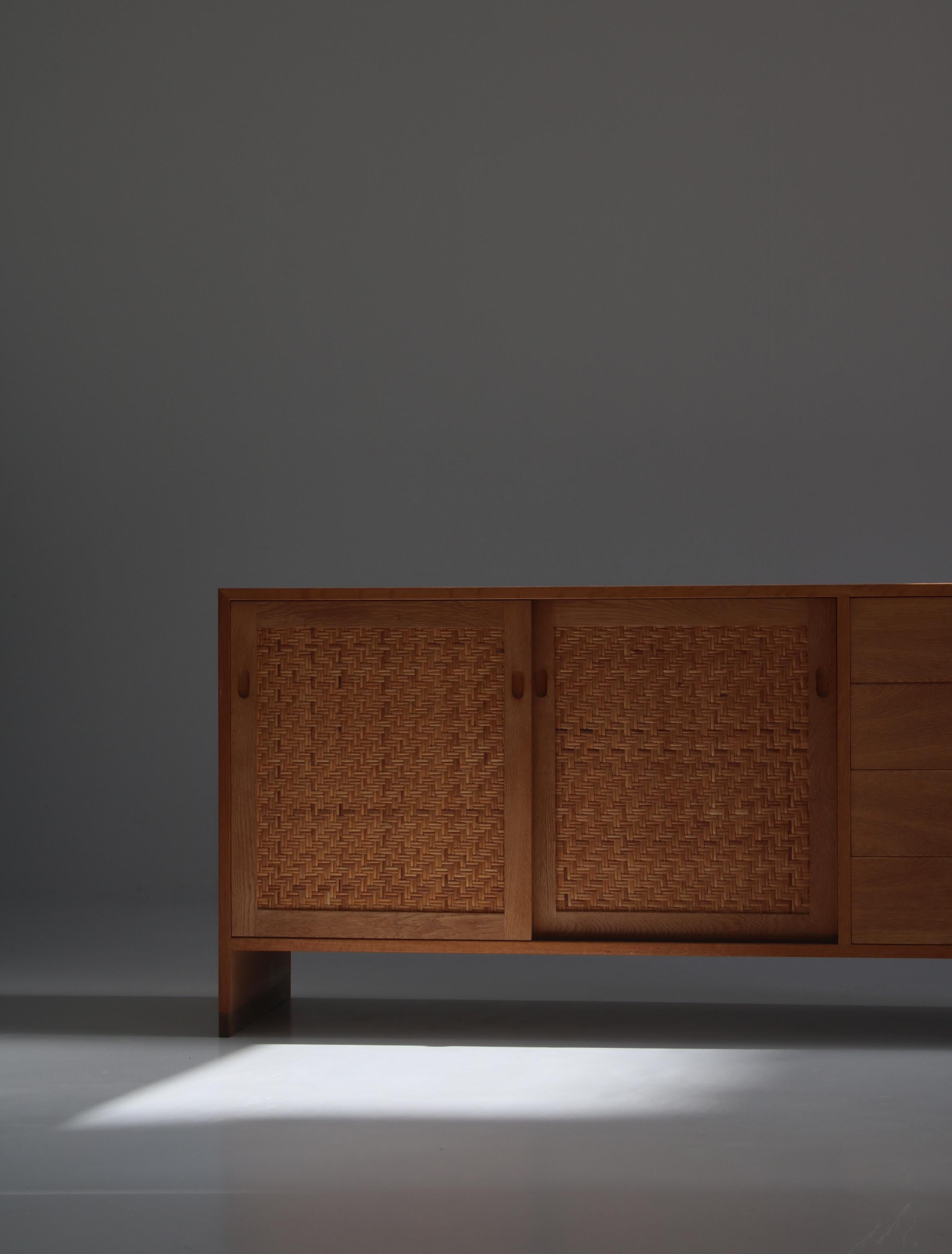 Hans J. Wegner Danish Modern Cabinet in Oak and Rattan Cane "System RY ...