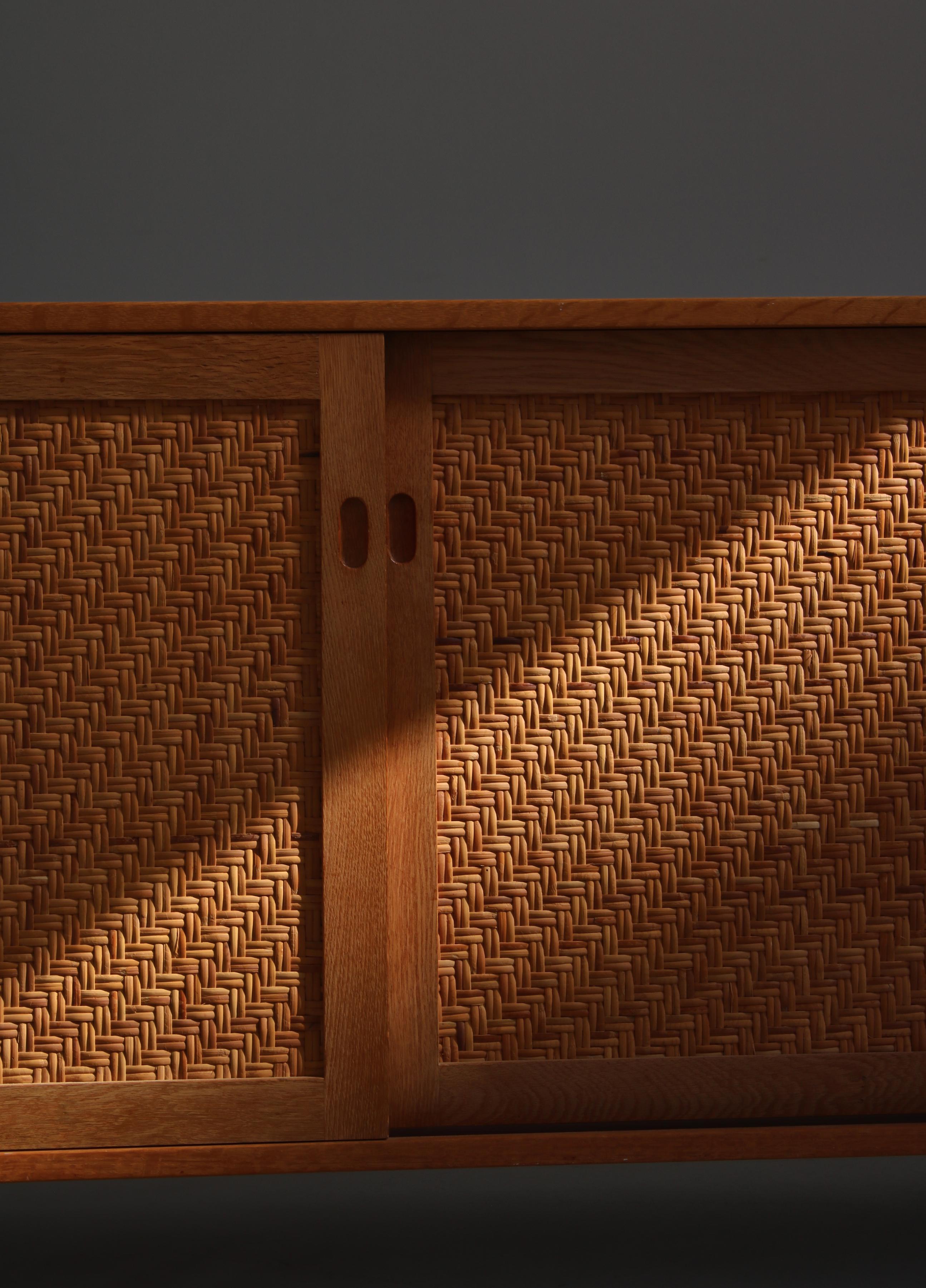 Hans J. Wegner Danish Modern Cabinet in Oak and Rattan Cane "System RY ...