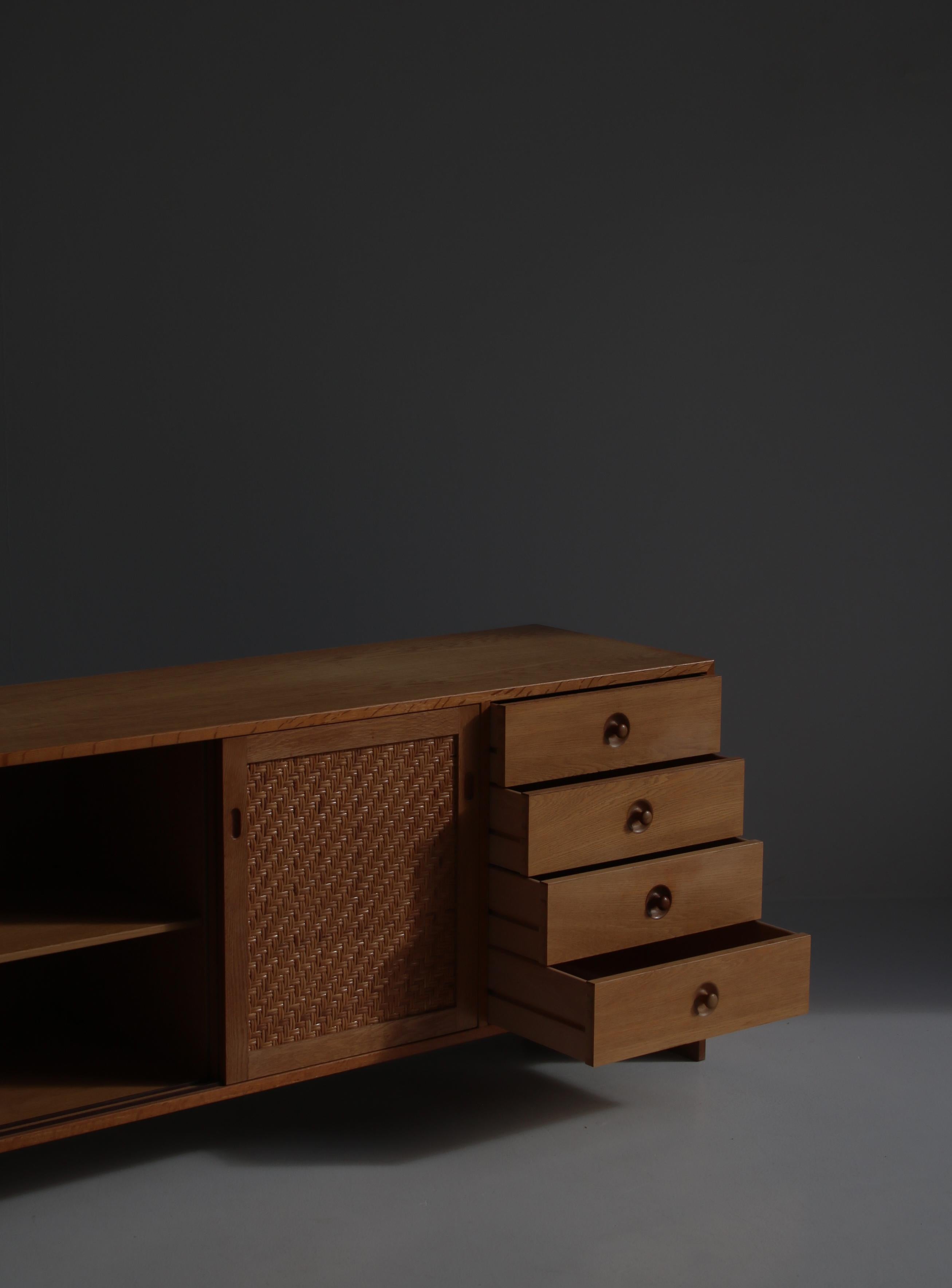 Hans J. Wegner Danish Modern Cabinet in Oak and Rattan Cane "System RY ...