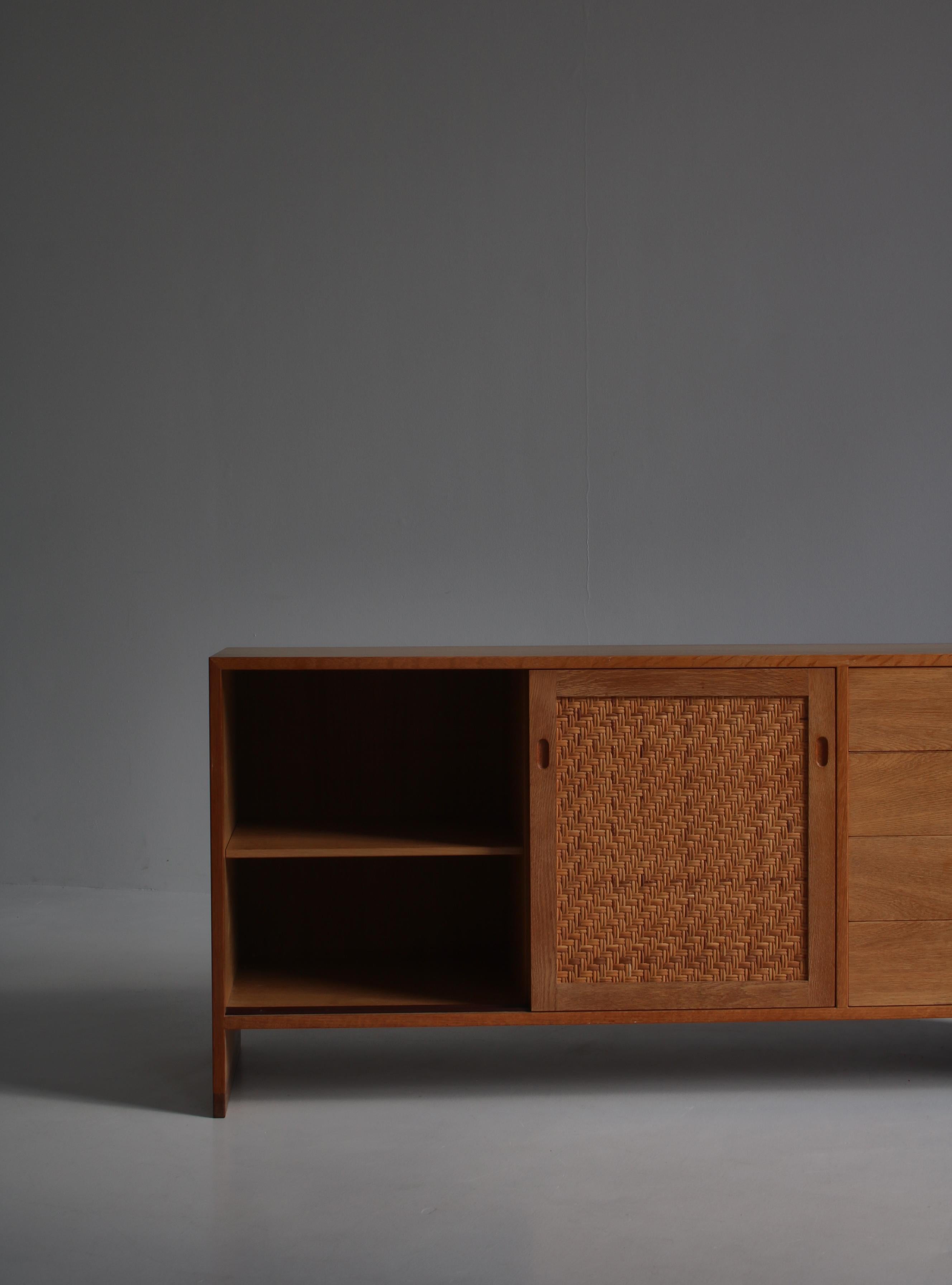 Hans J. Wegner Danish Modern Cabinet in Oak and Rattan Cane "System RY ...