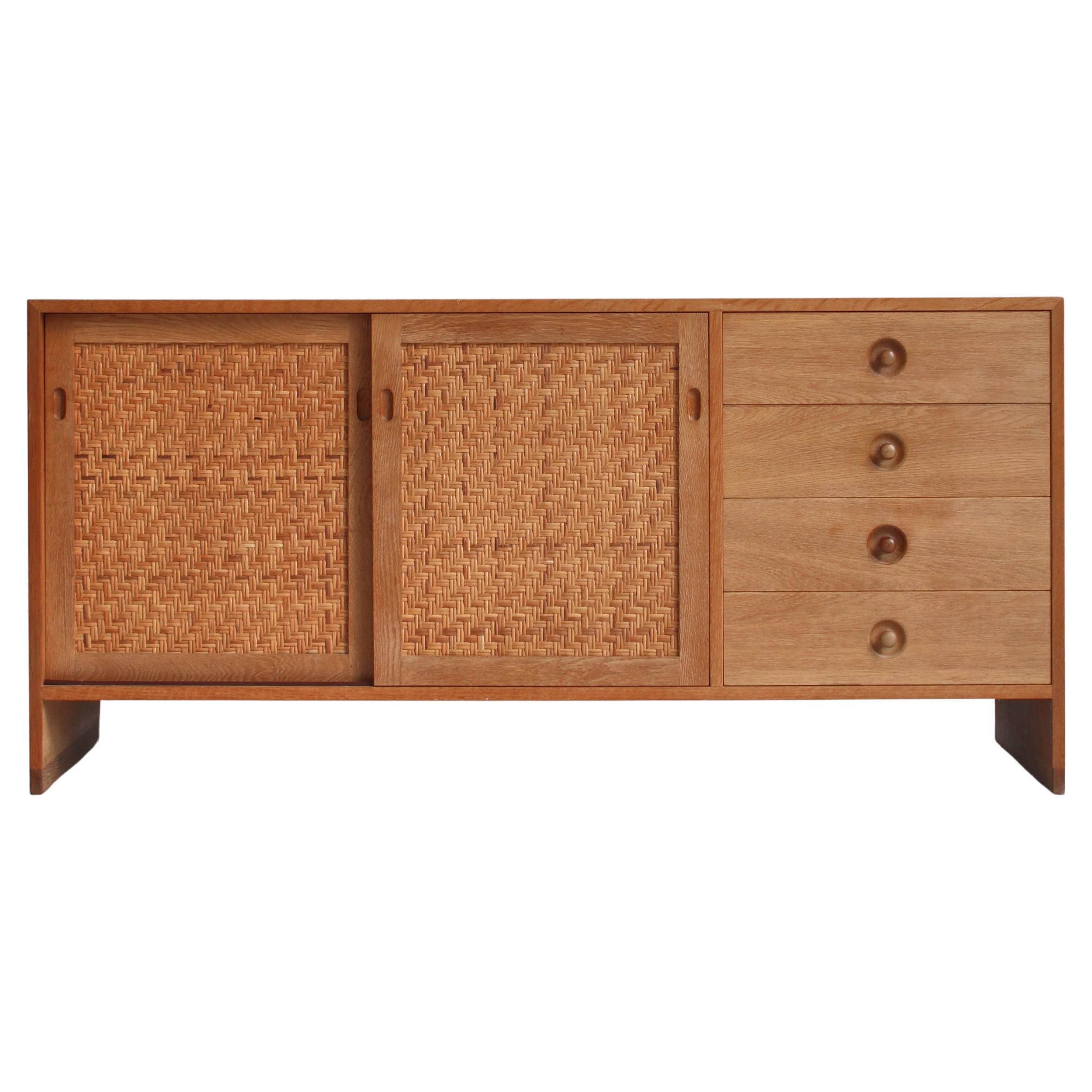 Hans J. Wegner Danish Modern Cabinet in Oak and Rattan Cane "System RY ...
