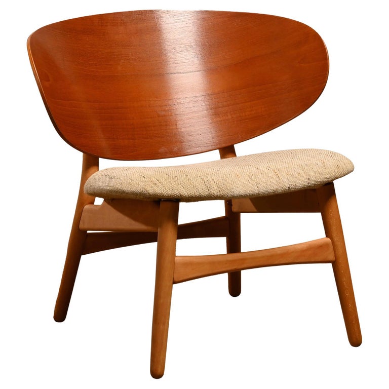 Hans J. Wegner Fh 1936 Shell Chair in Beach and Teak Wood for Fritz ...