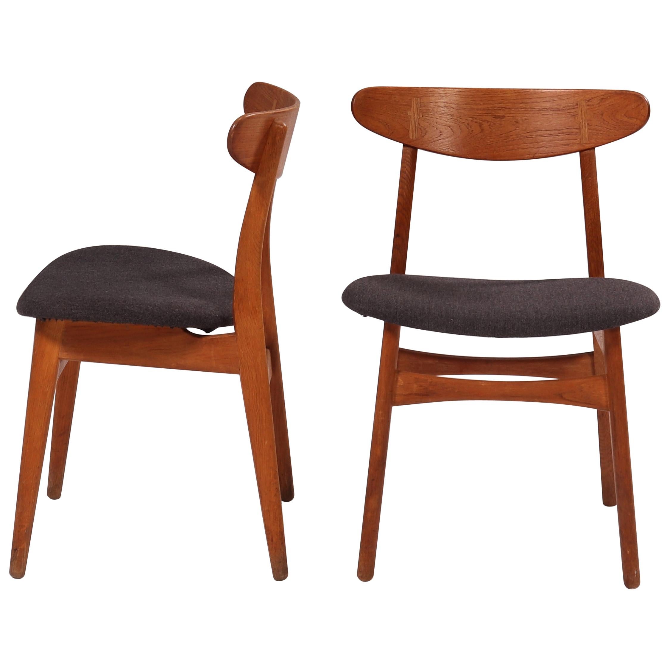Customizable CH88P Dining Chair in Oak Smoked Stain with Steel Base by ...