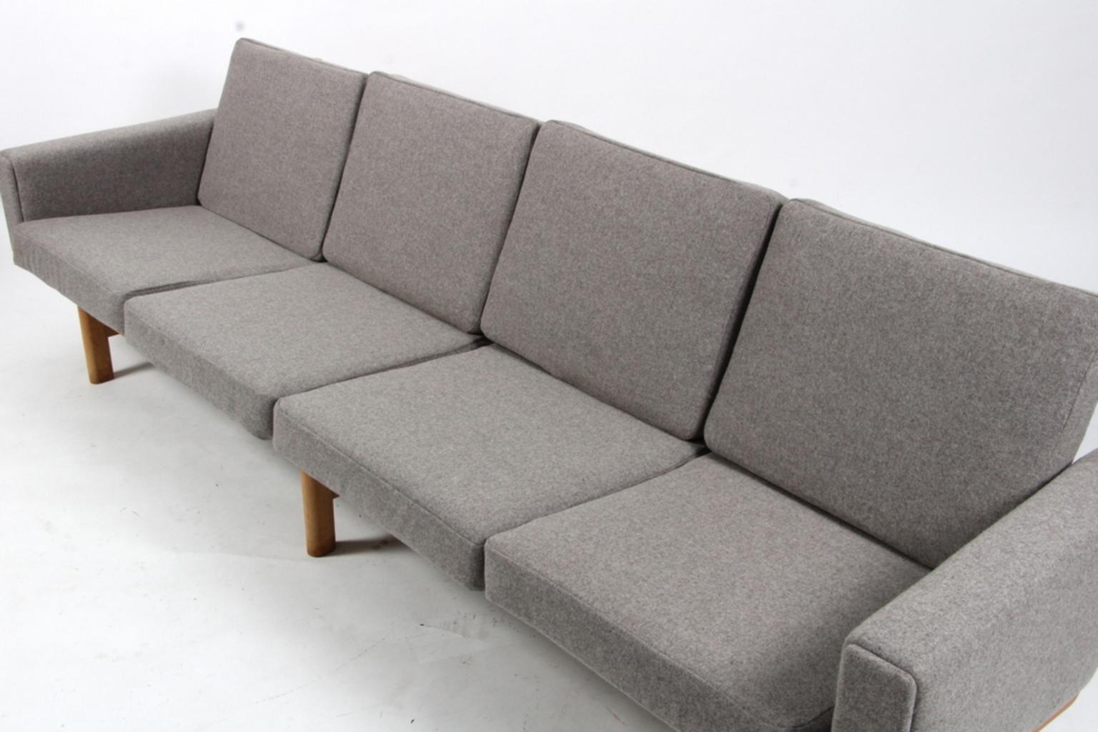 Hans J. Wegner Four-Seat Sofa Model 236/4 Divina Wool and Oak at 1stDibs