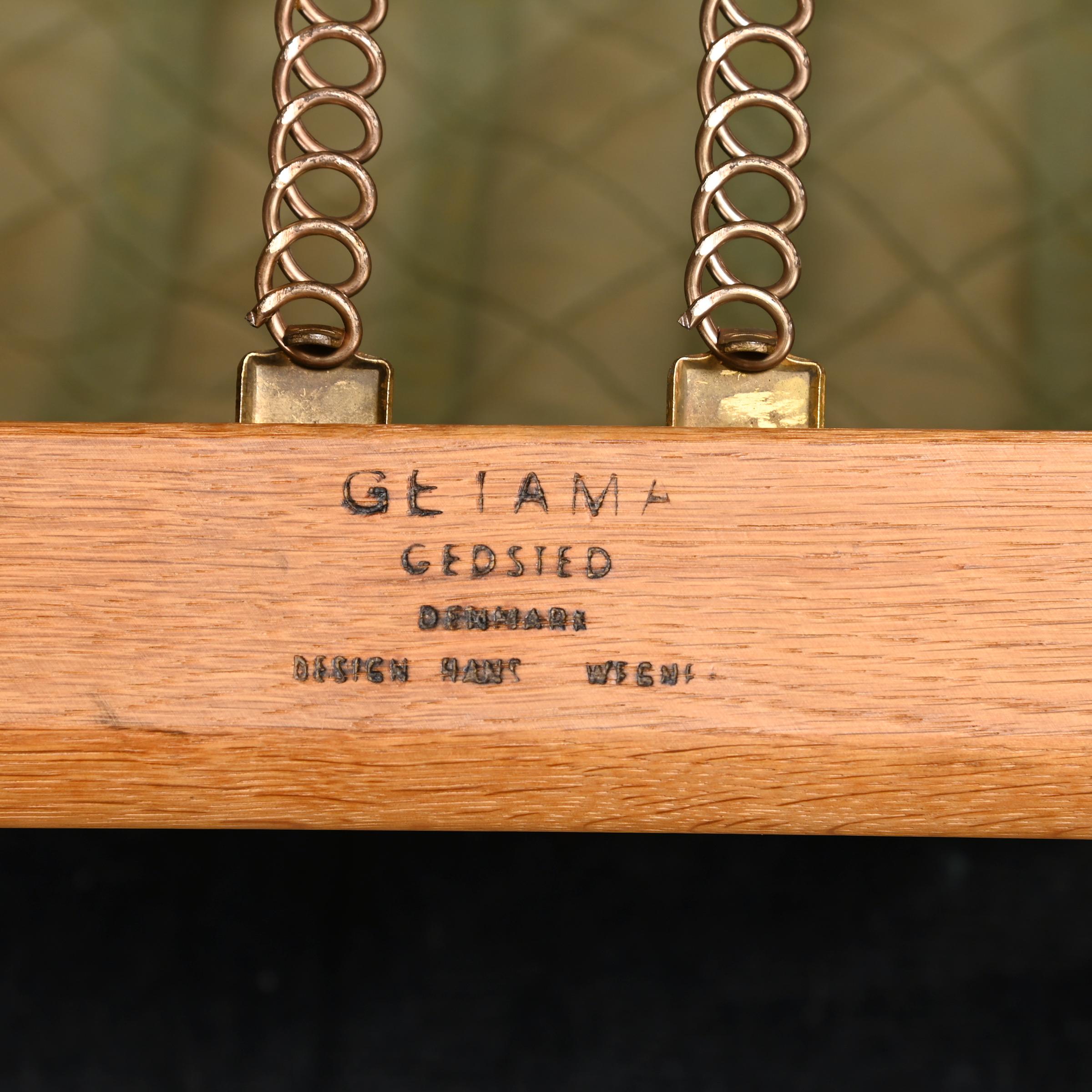 Hans J. Wegner GE290 Easy Chair in Brown Ochre Fabric for GETAMA at 1stDibs