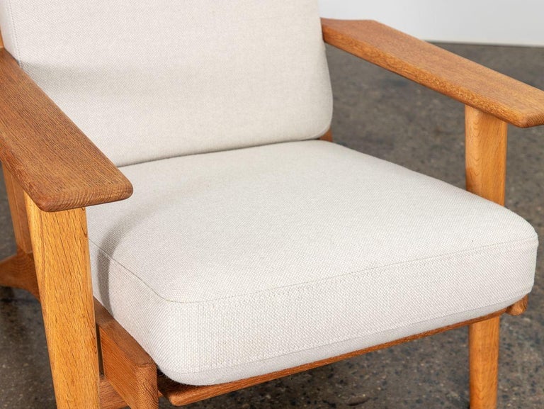Hans J. Wegner GE290A White Oak Lounge Chairs For Sale at 1stDibs