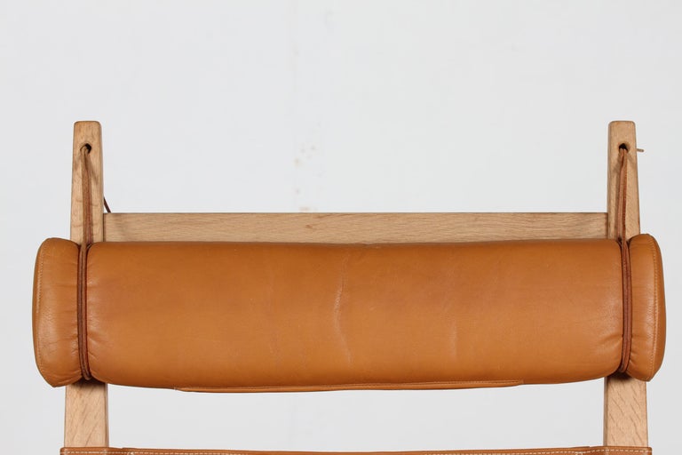 Hans J. Wegner Rocking Chair GE 673 "Nøglehullet" of Oak and Leather ...