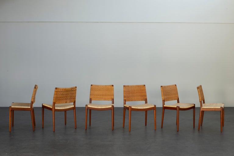Hans J. Wegner Set of Six Chairs in Teak for Johannes Hansen For Sale ...