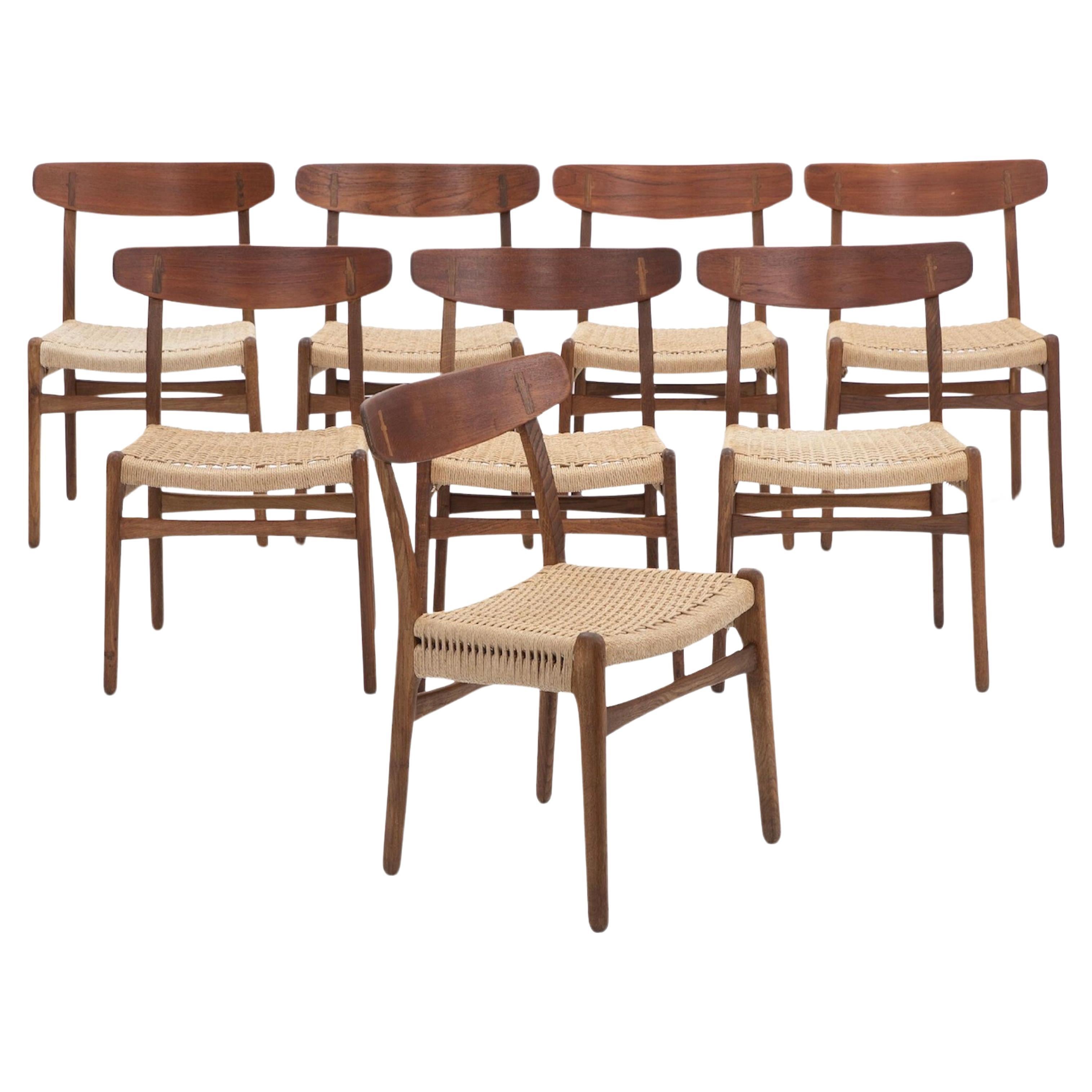 Set of 6 Hans J. Wegner Sawbuck Chair CH 29 in Teak for Carl Hansen ...