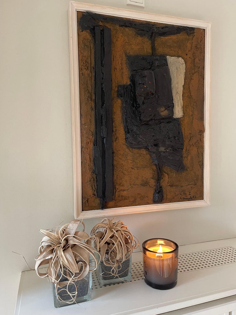 Hans-Jürgen Breuste - Post-War Modern Abstract Portrait Assemblage With Textured Surface By HJ ...