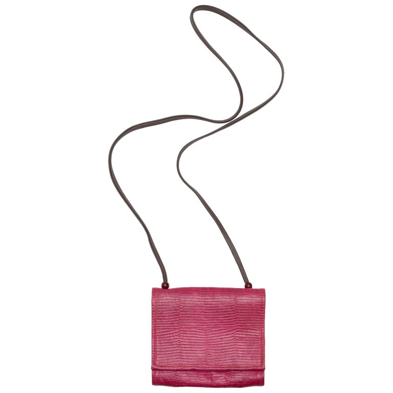 Hans Koch Fuchsia Embossed Leather Crossbody Bag at 1stDibs