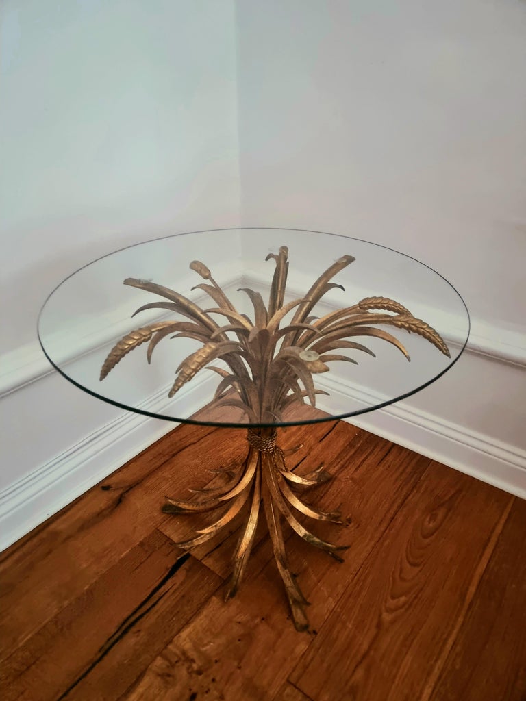 Hans Kögl, "Chanel"- / Gilt metal wheatsheaf side table, Hollywood ...