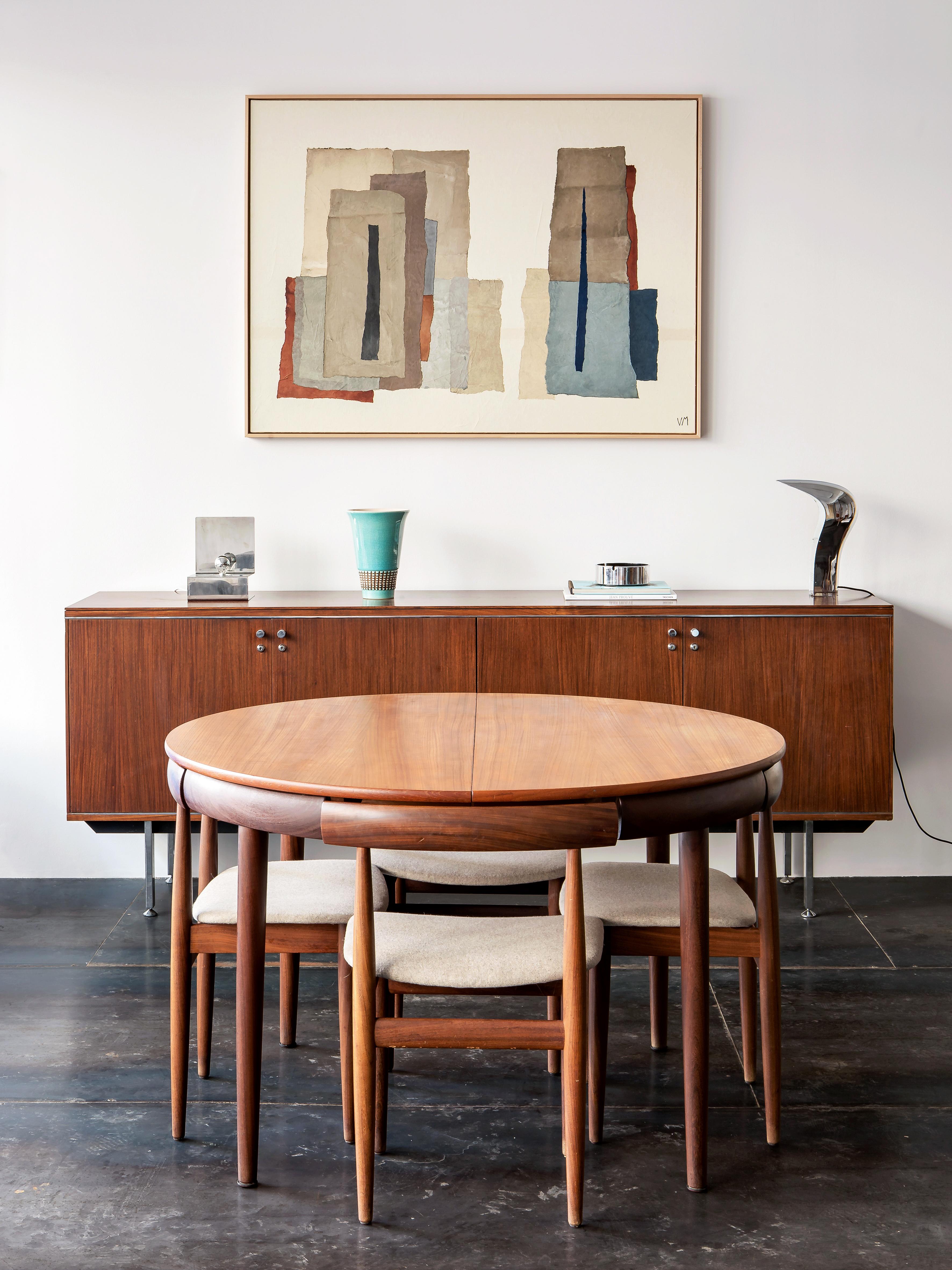 Hans Olsen dining table and chairs, 1960s For Sale at 1stDibs