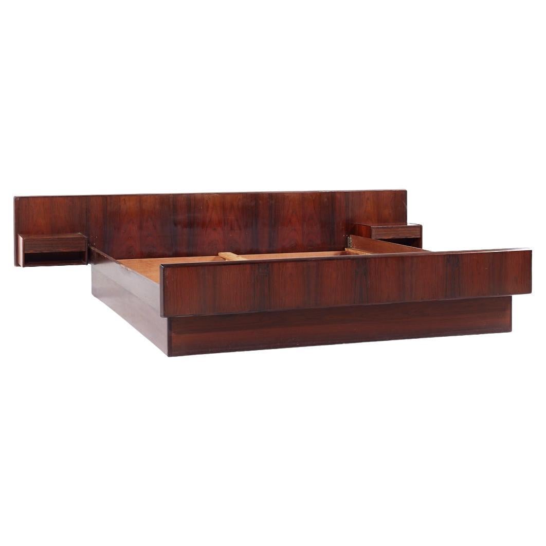 Hans Olsen Style Mid Century Danish King Rosewood Platform Bed For Sale ...