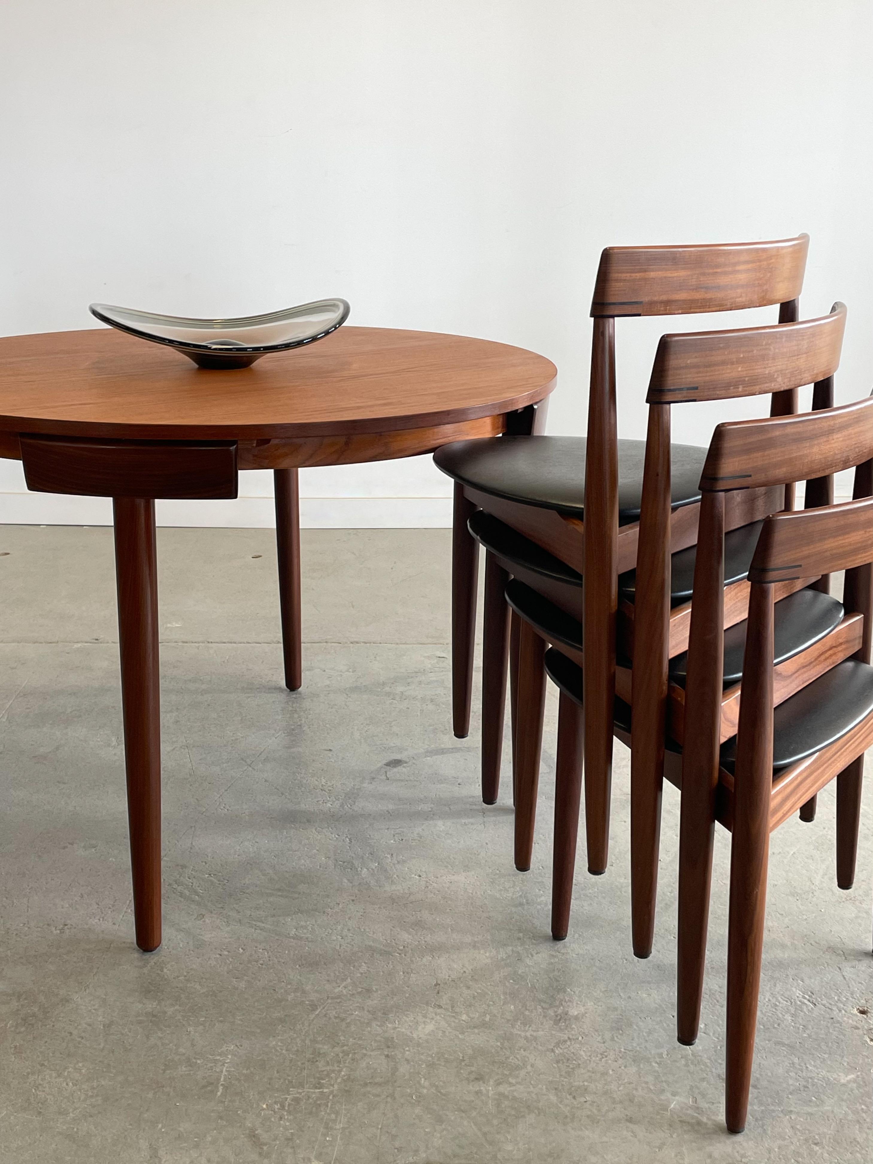 Hans Olsen Teak 'Roundette' Dining Table and Chairs For Sale at 1stDibs