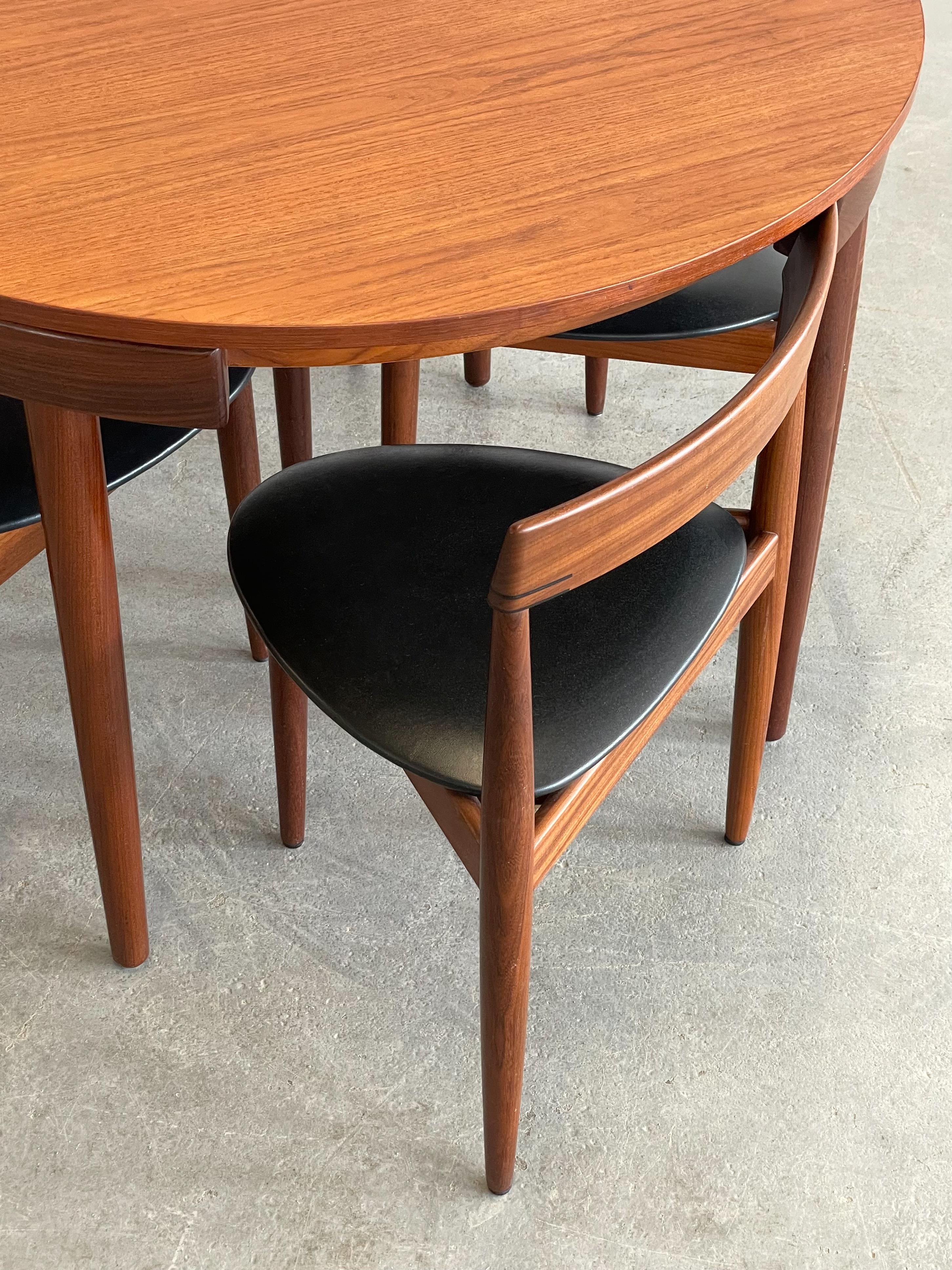 Hans Olsen Teak 'Roundette' Dining Table and Chairs For Sale at 1stDibs