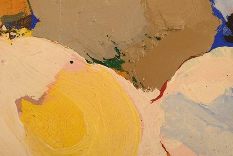 Hans Osswald, Swedish Artist, Oil on Board, Abstract Composition at 1stDibs