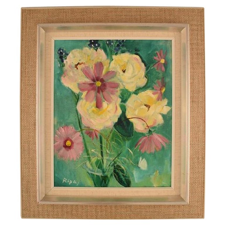 Hans Ripa (1912-2001), Swedish artist. Oil on canvas. Arrangement with ...