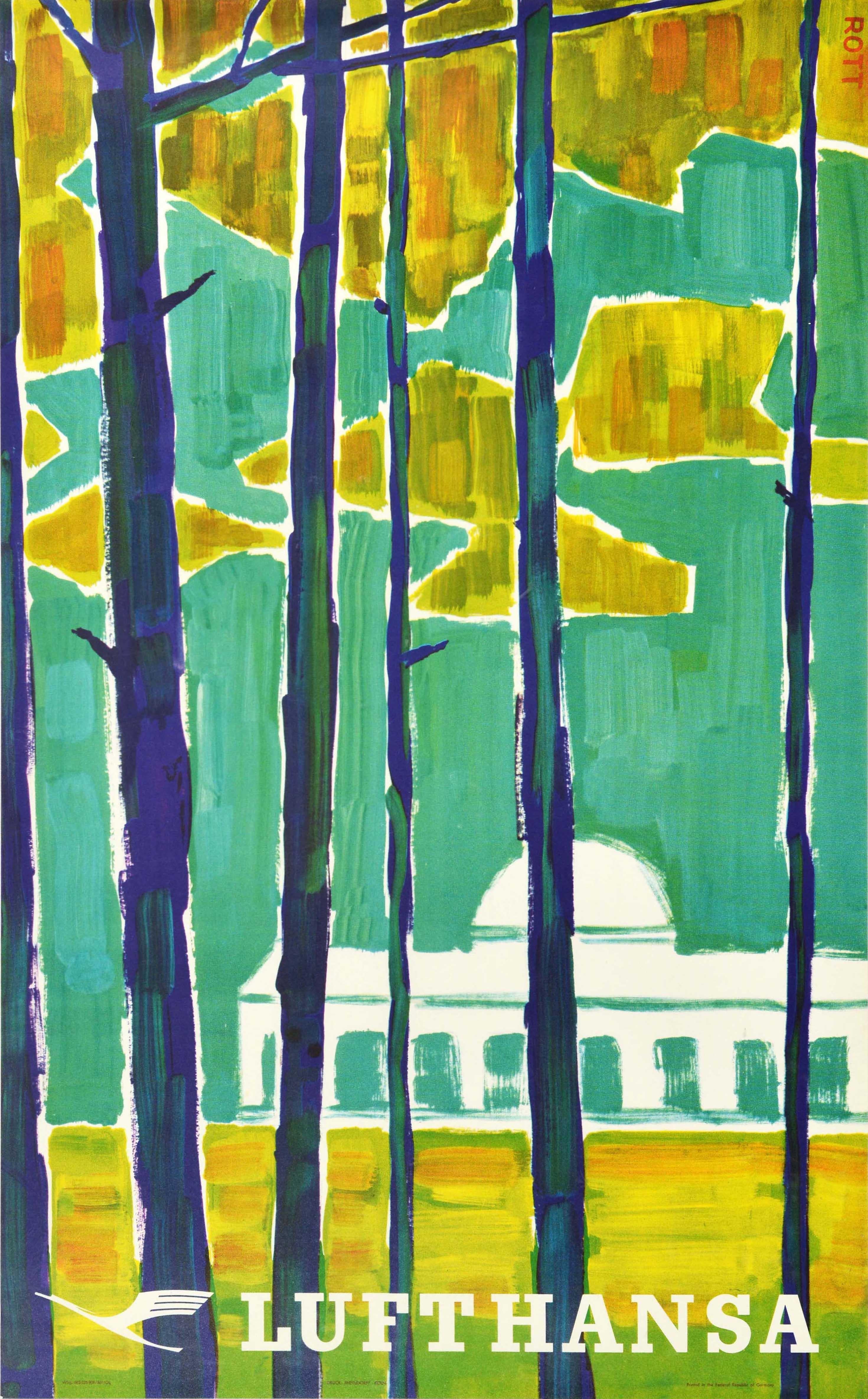 Hans Rott - Original Vintage Travel Poster For Lufthansa Airlines ...