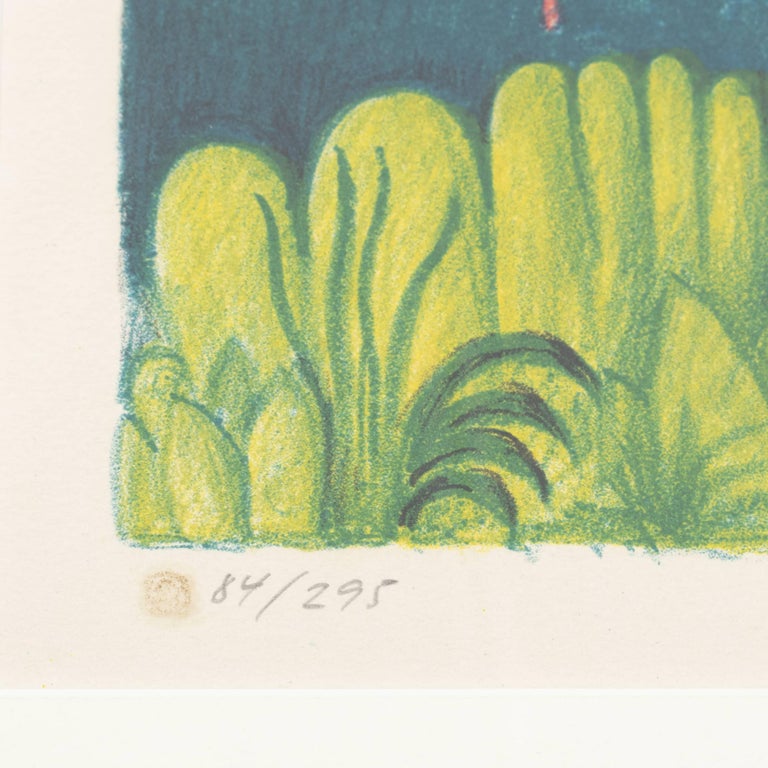 Hans Scherfig "Flamingos" Signed Lithography For Sale at 1stDibs