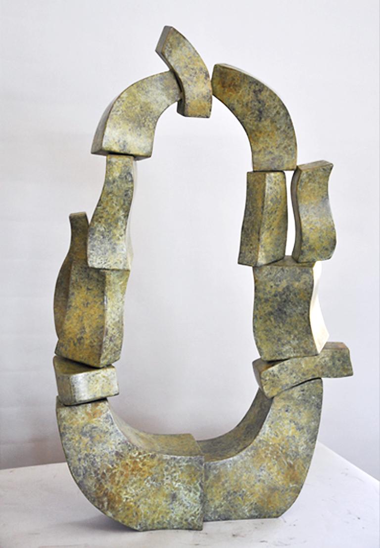 Hans Van de Bovenkamp - "Pear Portal" Abstract, Bronze Metal Sculpture ...