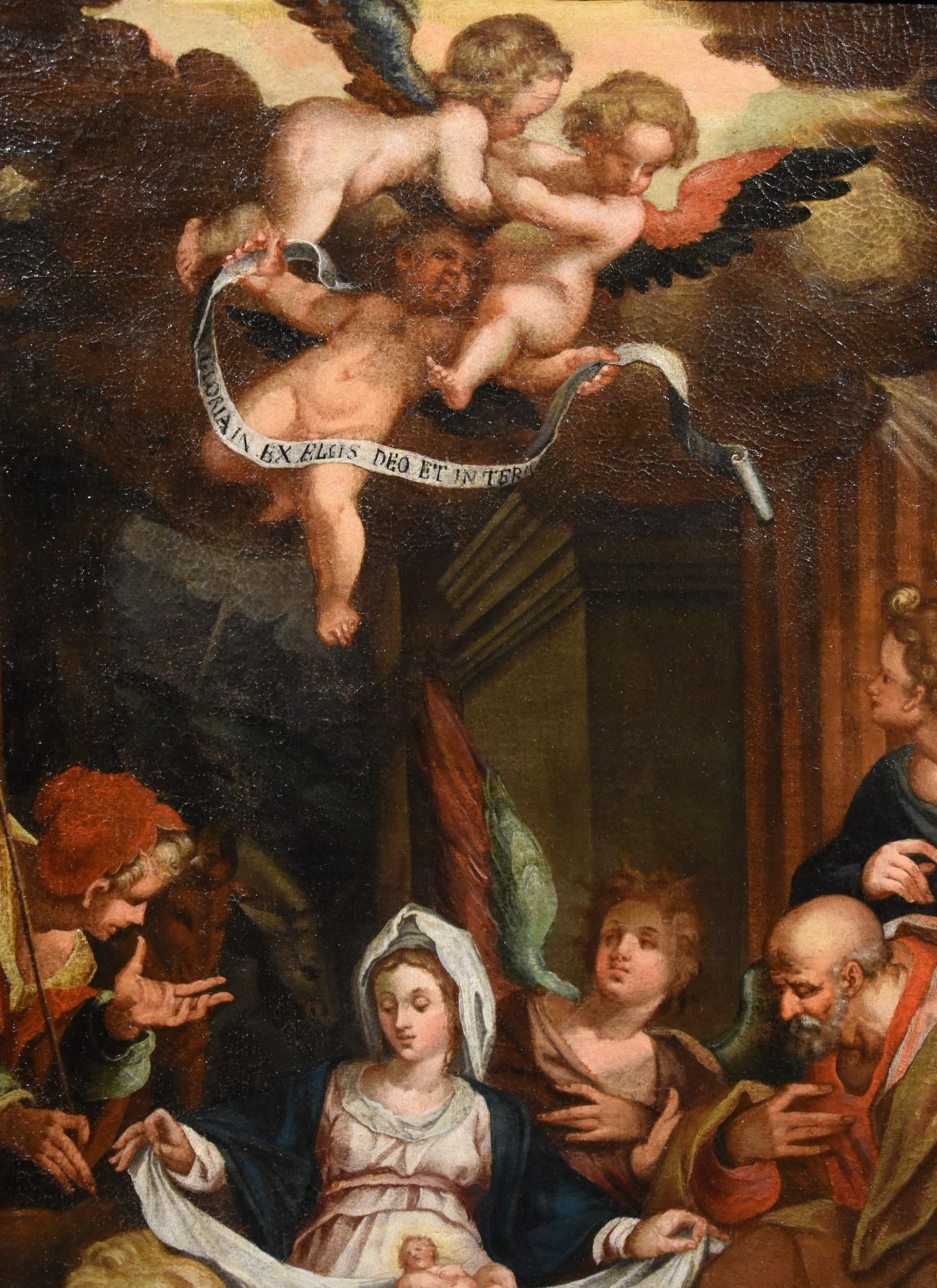 Adoration Shepherds Von Aachen Paint Oil on canvas Old master 16/17th Century For Sale at 1stDibs