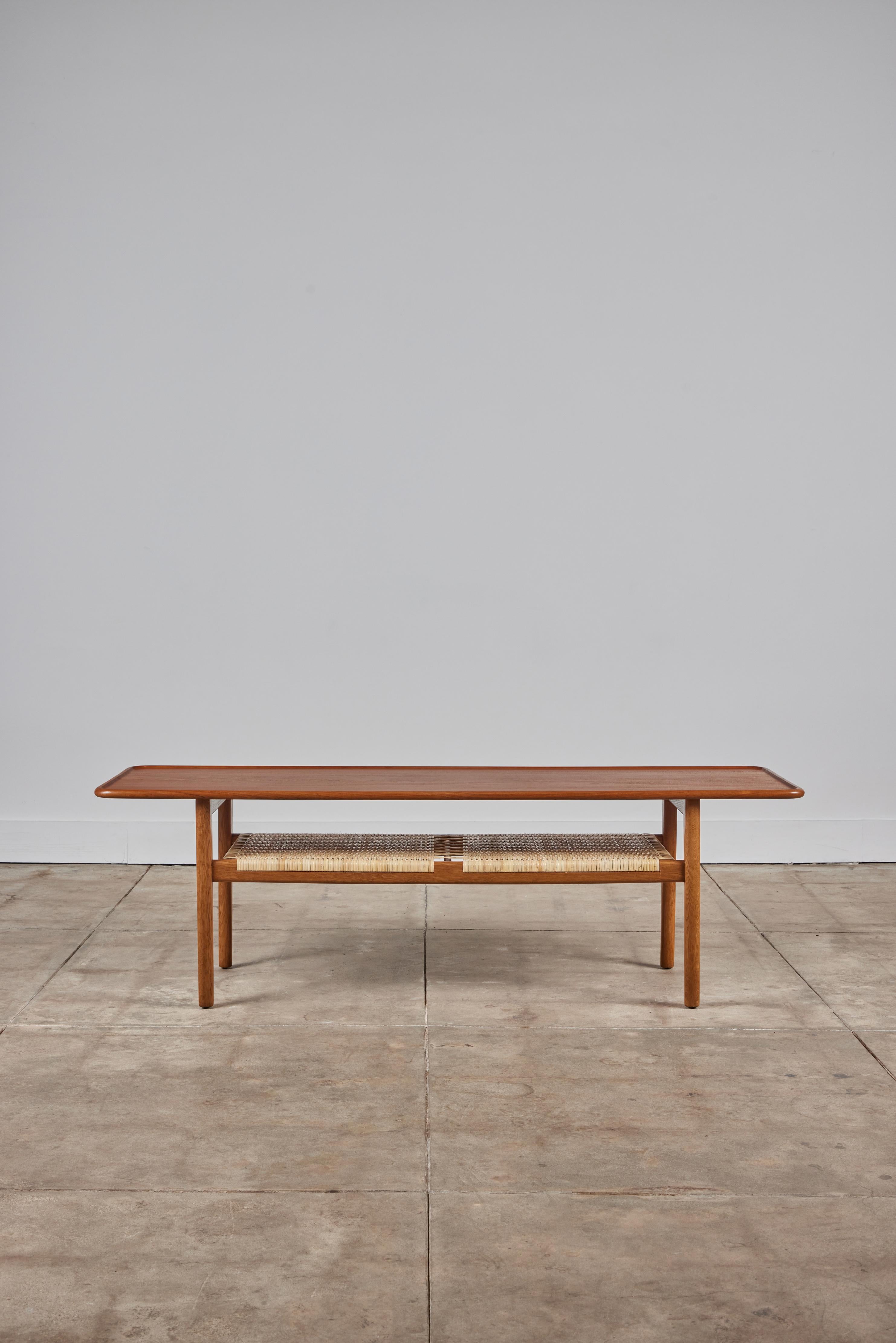 Hans Wegner AT-10 Coffee Table with Cane Shelf for Andreas Tuck For Sale at 1stDibs