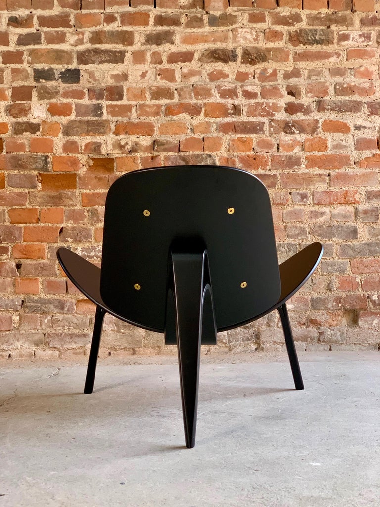 Hans Wegner CH07 Black Shell Chair Carl Hansen and Son, Denmark ...