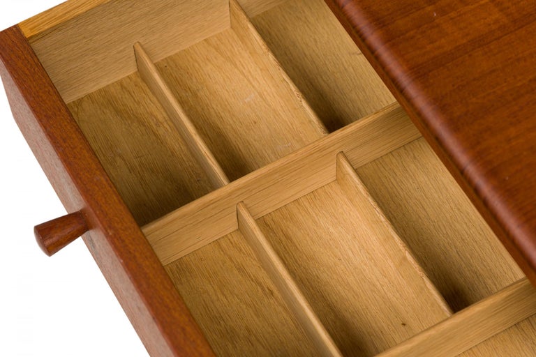 Hans Wegner for Andreas Tuck Mid-Century Teak Wood Drop Leaf Sewing ...