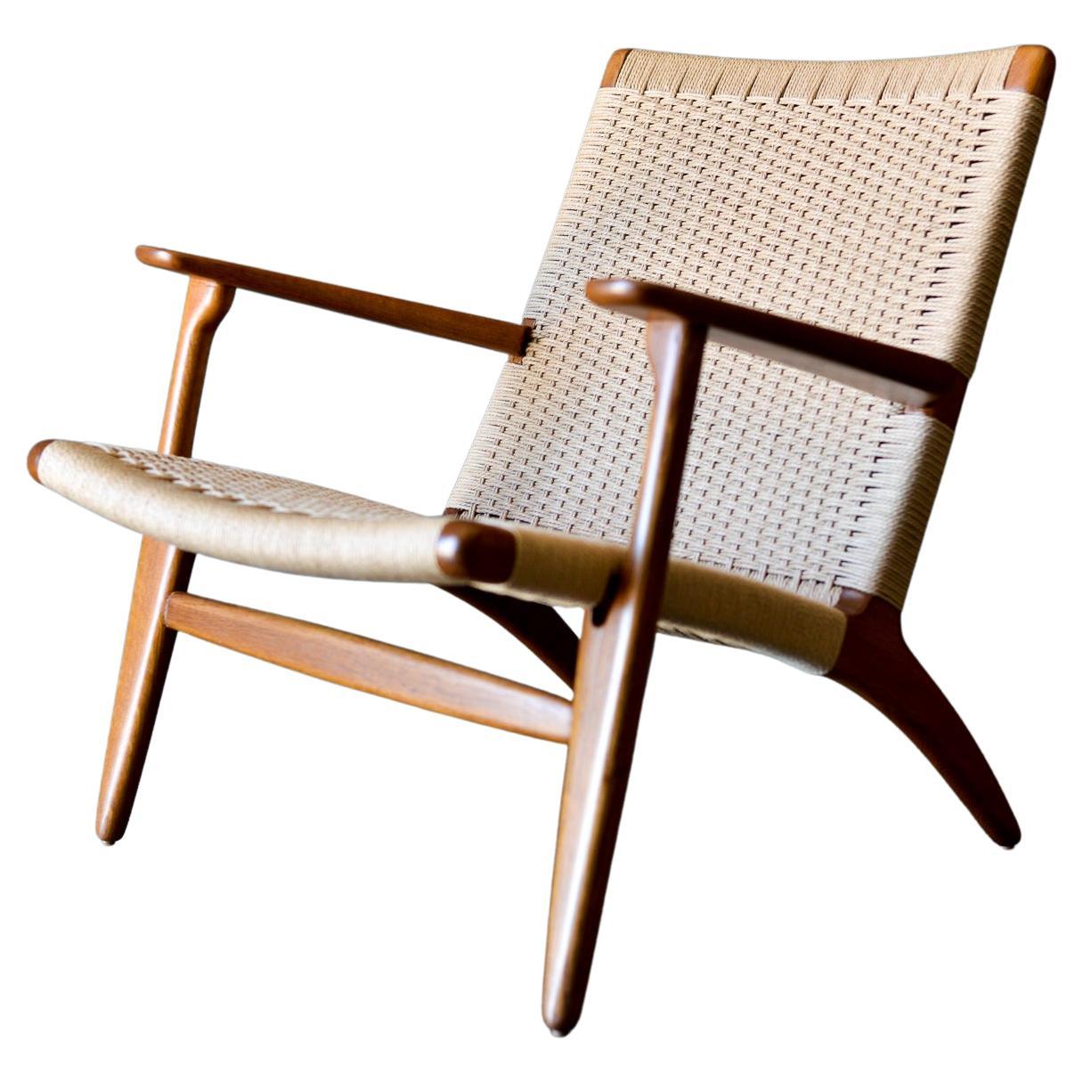 Oak CH22 Lounge Chair by Hans J. Wegner for Carl Hansen at 1stDibs