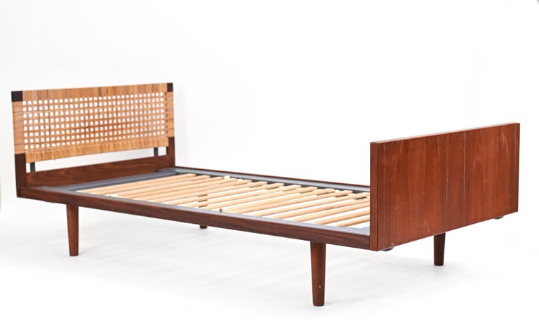 Hans Wegner for Getama Teak and Caned Twin Bed or Daybed For Sale at ...