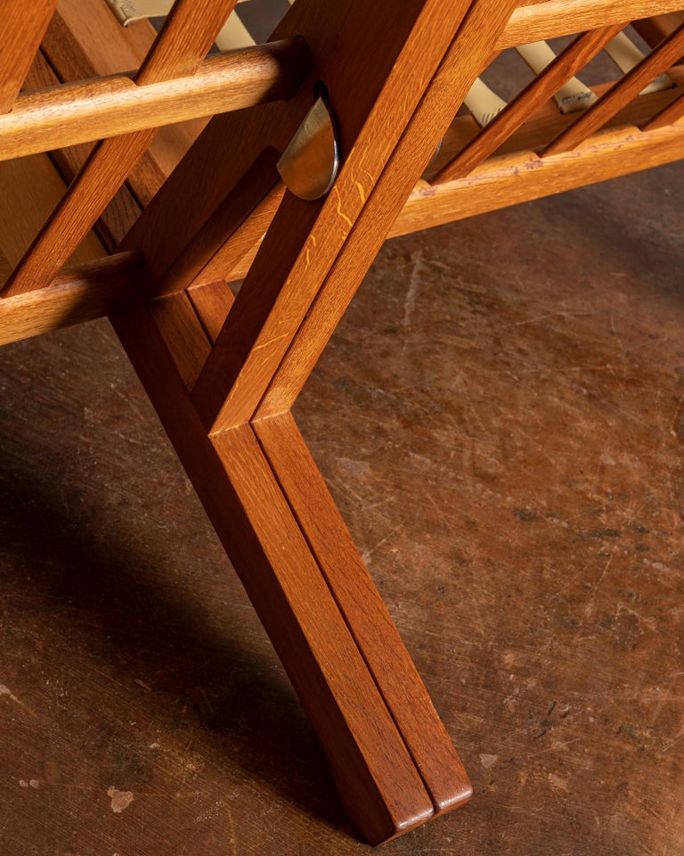 Hans Wegner GE 375 Three-Seat Sofa in Oak, Denmark, 1960s at 1stDibs