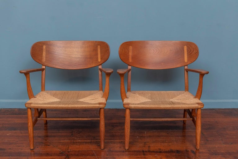 Hans Wegner Lounge Chairs for Carl Hanson and Son Model CH-22 For Sale ...