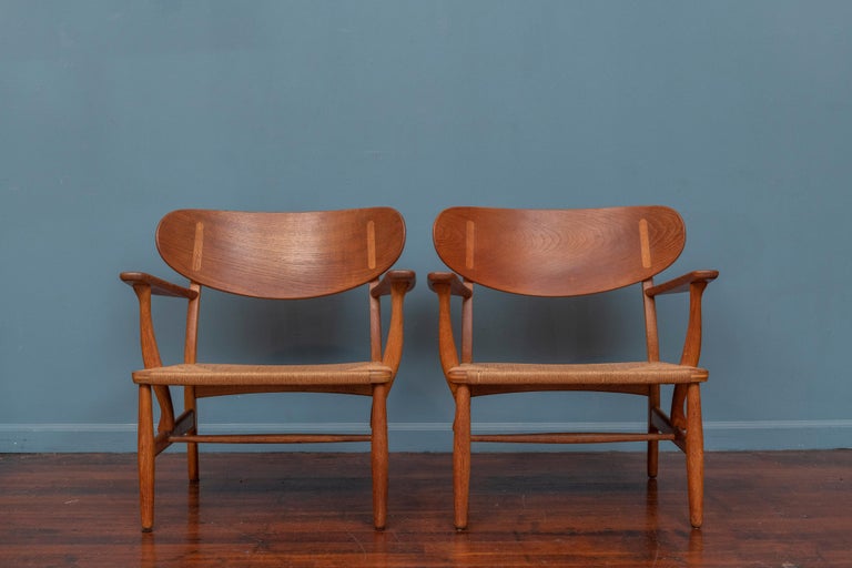 Hans Wegner Lounge Chairs for Carl Hanson and Son Model CH-22 For Sale ...
