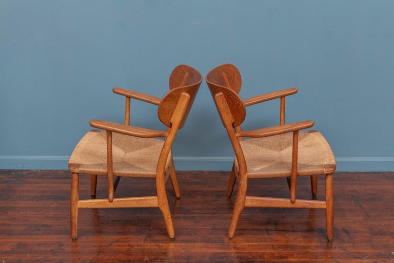 Hans Wegner Lounge Chairs for Carl Hanson and Son Model CH-22 For Sale ...
