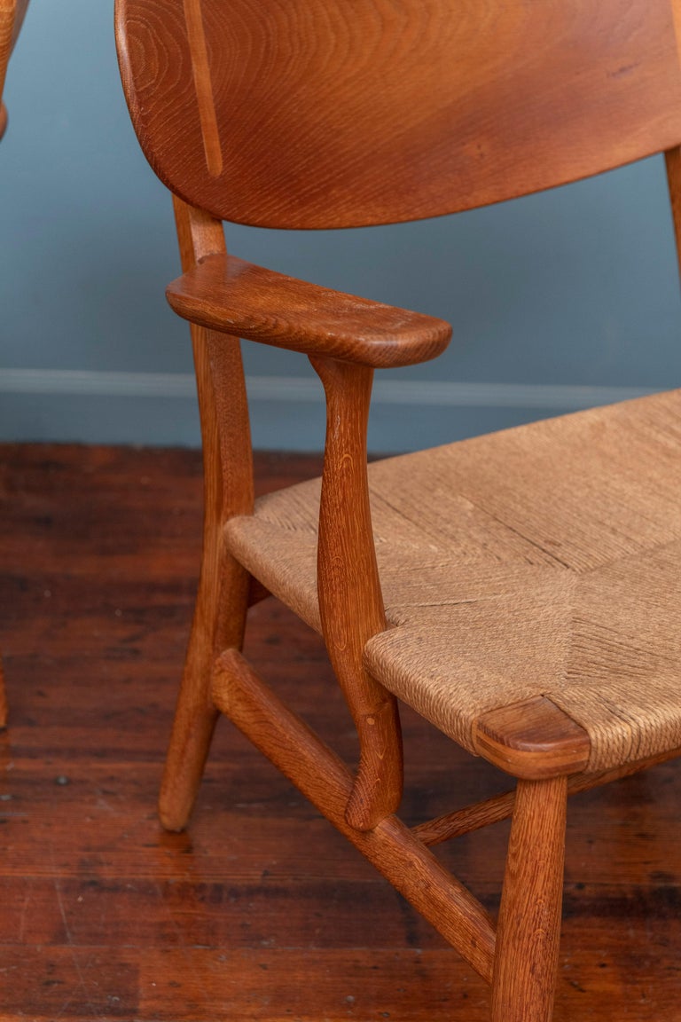Hans Wegner Lounge Chairs for Carl Hanson and Son Model CH-22 For Sale ...