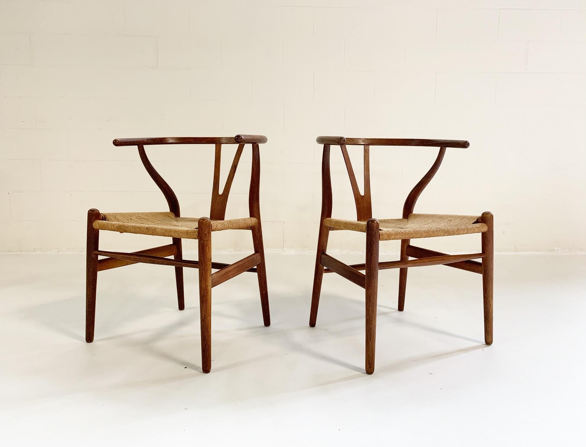 Hans Wegner Model CH24 Wishbone Chairs, pair at 1stDibs